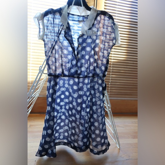 Vintage | Dresses | Vintage Marcy Lee Dallas Navy And White Polka Dot ...